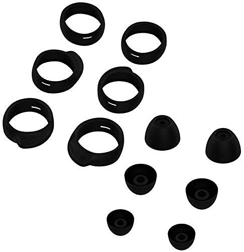 JNSA Replacement Wingtip and Ear Tip Set Compatible with Galaxy Buds/Galaxy Buds Plus (DO NOT Compatible with Galaxy Buds Pro), Wingtips 3 Size 3 Pairs and Ear Tips 3 Size 3 Pairs,Black BWT3PB