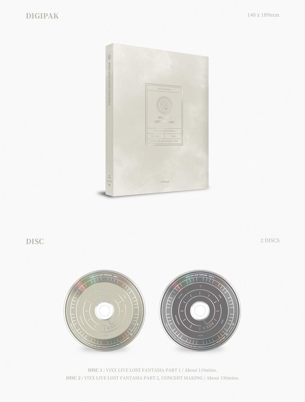 JellyFish Entertainment VIXX Live Lost Fantasia DVD 2Discs+Photobook+Photocard+On Pack Poster+Extra Photocards Set