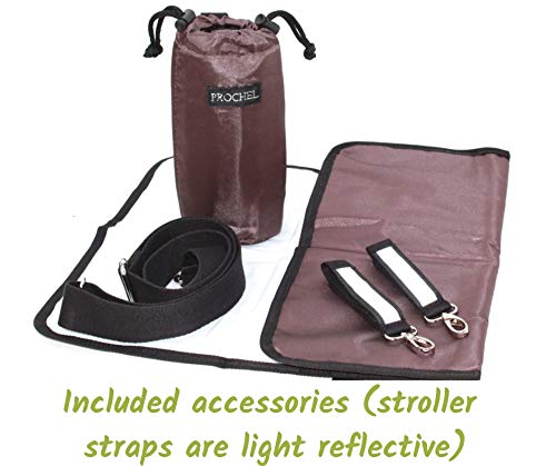 Prochel Diaper Bag Set Striped Crossbody Shoulder Tote Purse Black White (Pink)
