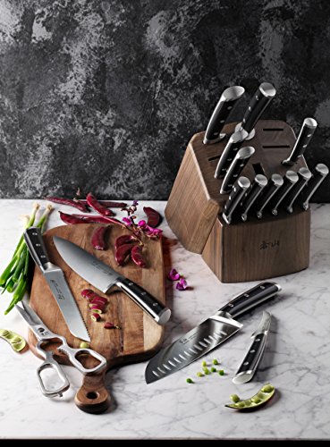Cangshan TS Series 1020885 Swedish 14C28N Steel Forged 17-Piece Knife Block Set, Walnut