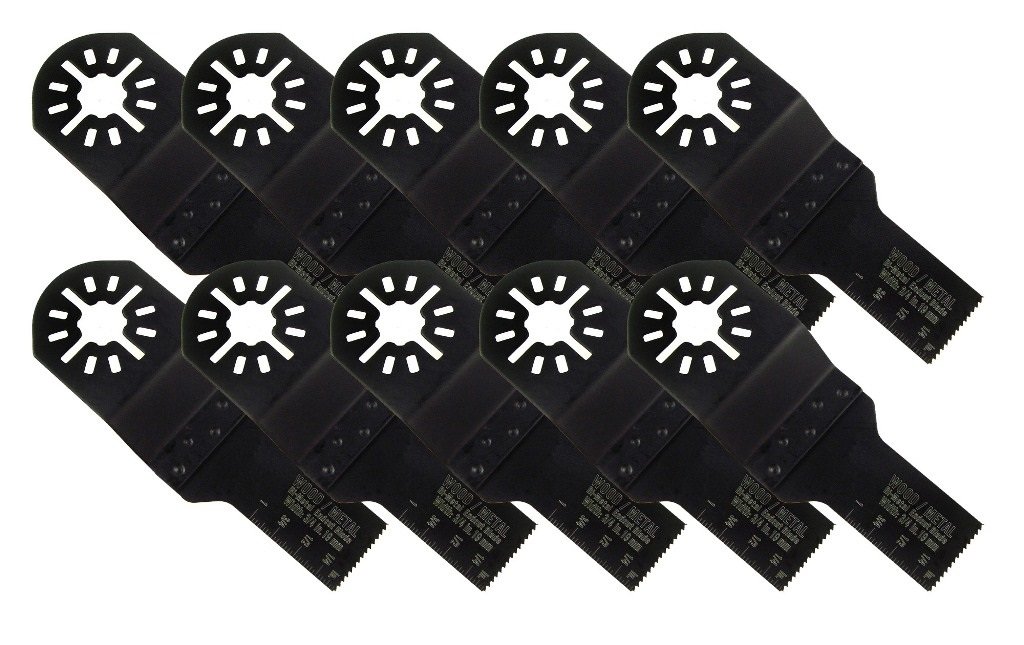 3/4" Bi-Metal Oscillating Tool Blade 10 Pack - Universal Arbor for Fein Multimaster, Dremel, Bosch, Craftsman, Rockwell, Makita, Milwaukee and More.