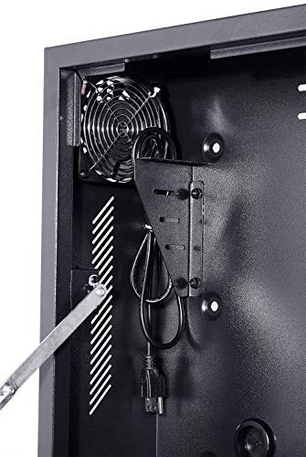 Kenuco Heavy Duty 16 Gauge Steel DVR Security Lockbox with Fan and Swing Open Top (18'' x 18'' x 5'' Black)