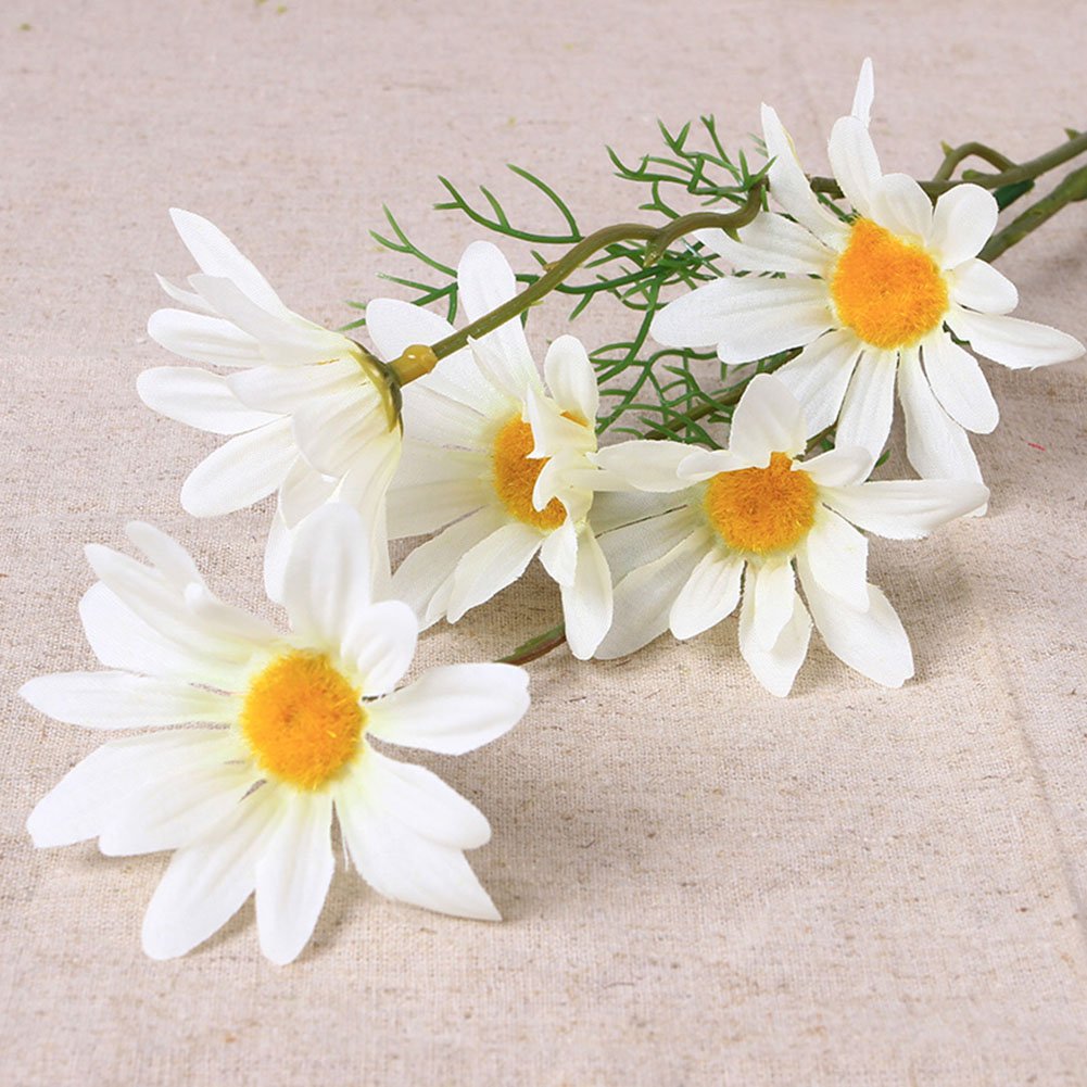 Artfen 10pcs Artificial Daisy Flowers Flower Arrangements for Home Hotel Office Wedding Party Garden Craft Art Decor Each Approx 21" High No Vase White