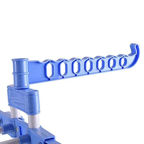 BONBON 3 Tier Clothes Drying Rack Folding Laundry Dryer Hanger Compact Storage Steel Indoor Outdoor (Blue/White)