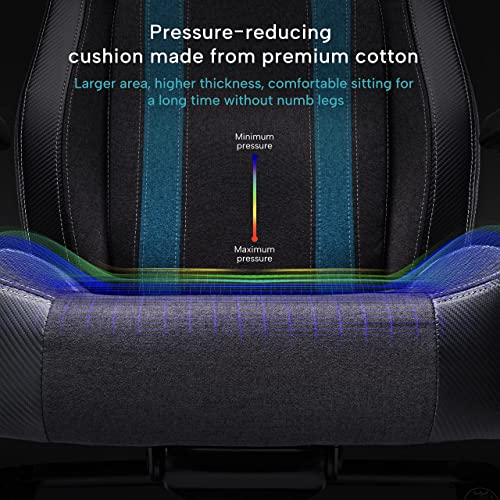 EUREKA ERGONOMIC Python Gaming Chair, Computer Gamer Chair with Lumbar Support, High Back Office Chair 4.7in Seat Thicker Cushion, Most Comfortable Home Office Chair for Back Pain Women, Men(Blue)