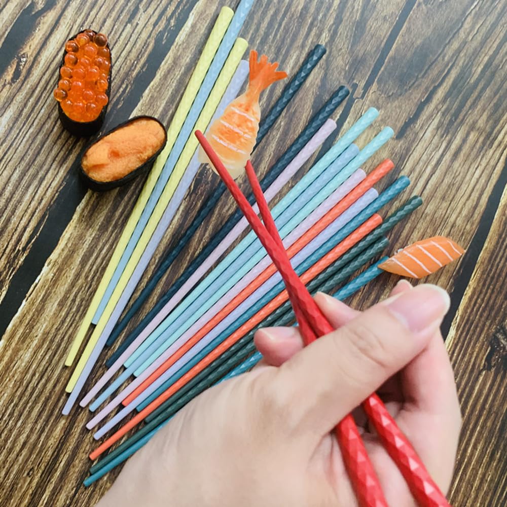Koolemon Fiberglass Reusable Chopsticks, Non-Slip,Diamond Design (5)