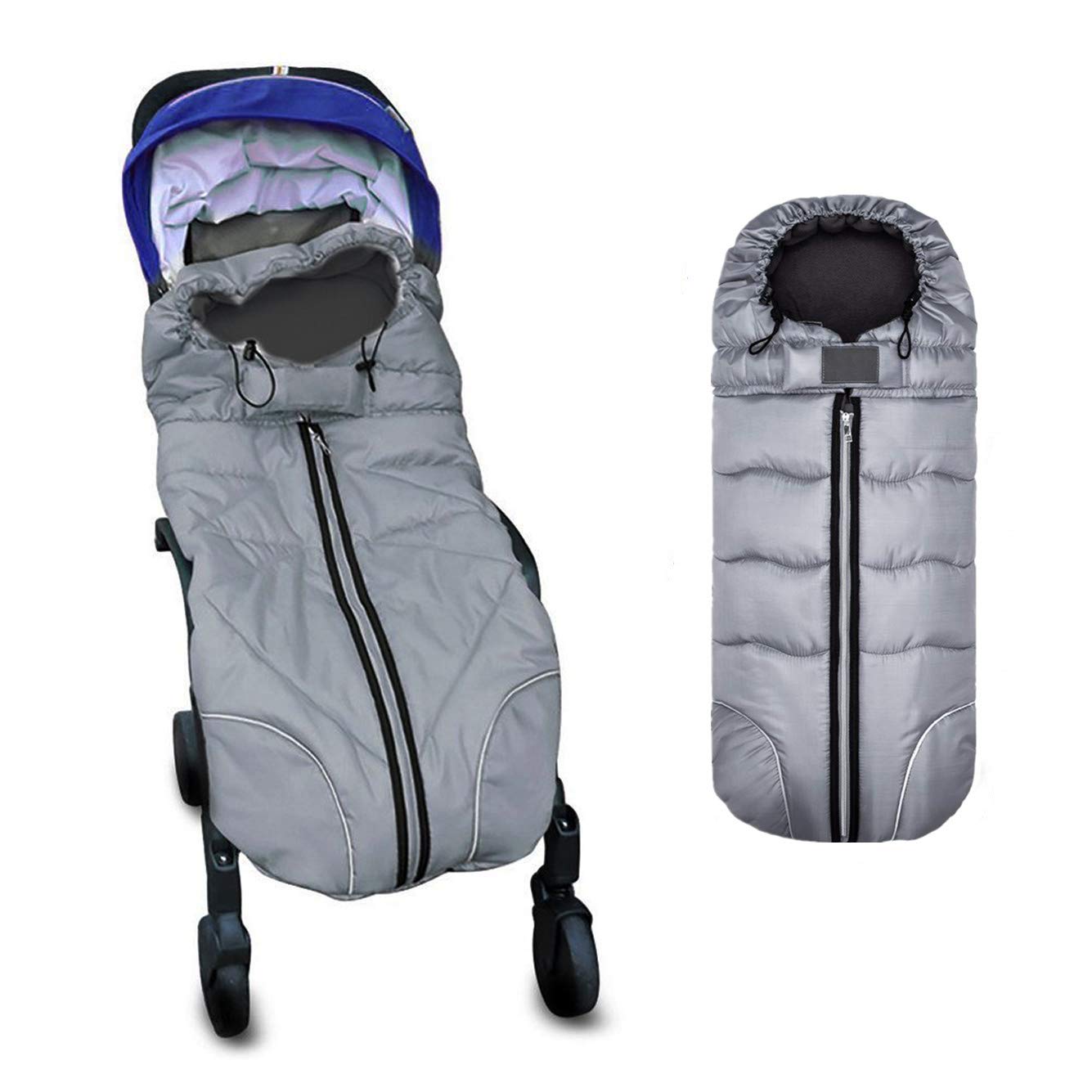 Berocia Waterproof Universal Warm Baby Stroller Sleeping Bunting Bag Toddler Footmuff Sack Cold Weather Grey
