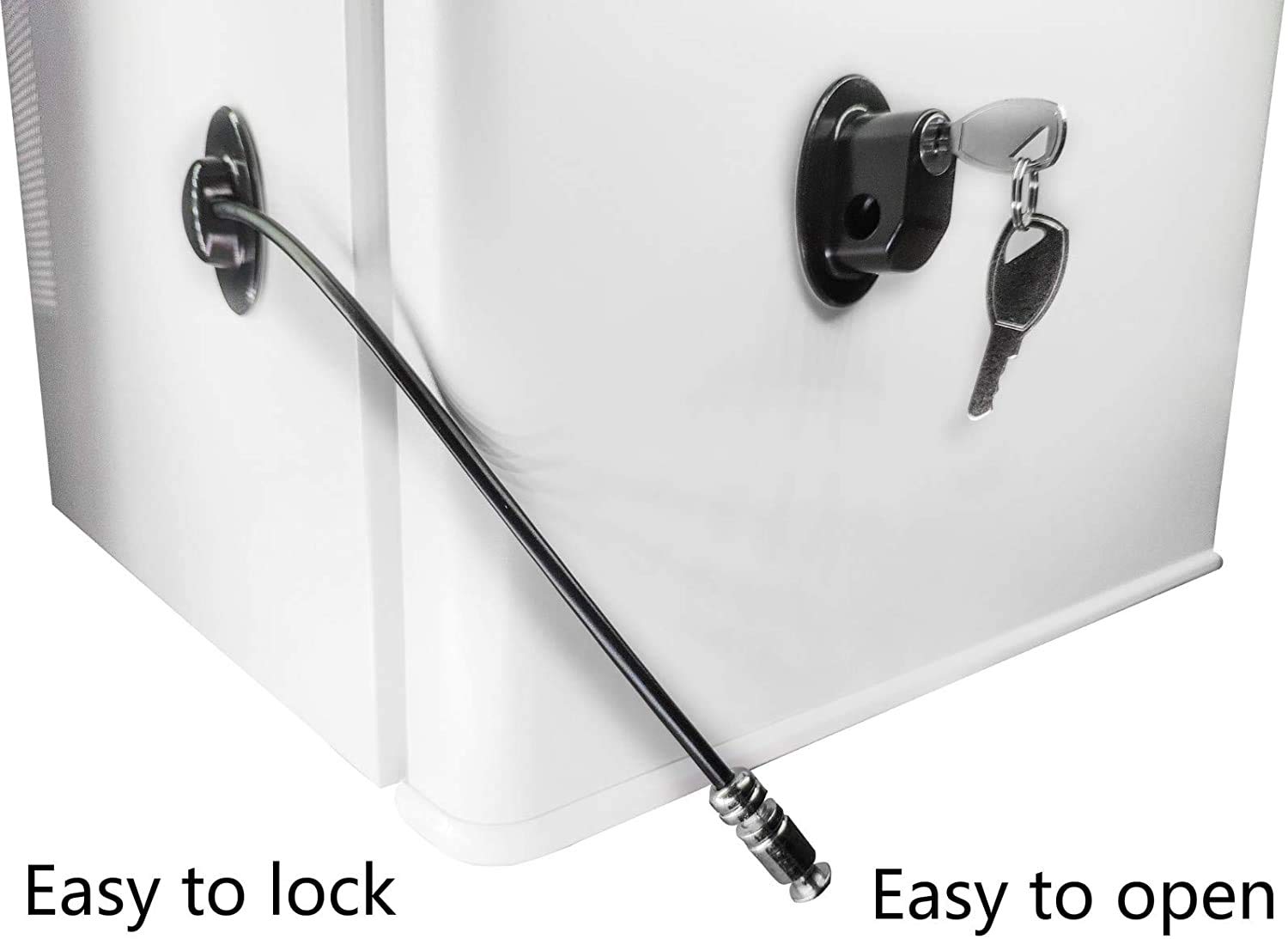 3 Pack Refrigerator Door Locks with 6 keys, File Drawer Lock, Freezer Door Lock and Child Safety Cabinet Lock by REZIPO Black