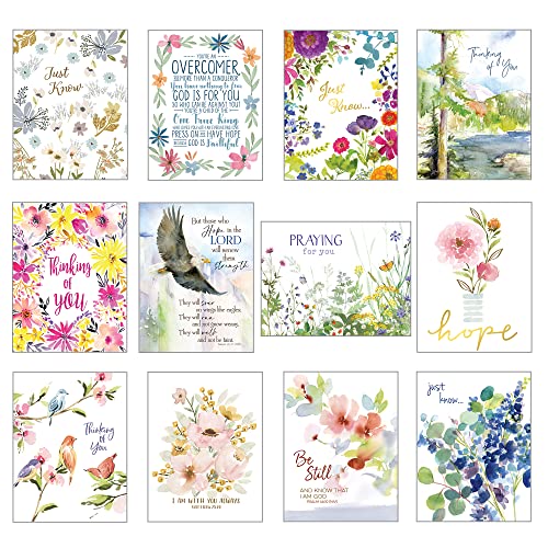 Pack of 12 Assorted āSimple Blessingsā Thinking of You Greeting Cards with scripture