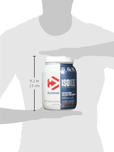Dymatize ISO 100 Whey Protein Powder with 25g of Hydrolyzed, Chocolate, 1.6 Pound (Pack of 1), 25.6 Ounce