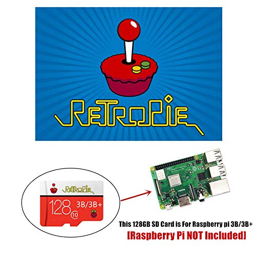 TAPDRA RetroPie SD Card 128GB for Raspberry Pi 3 B+ with 18000+ Games for 30+ Sytems Diyable Emulation Station Games Plug&Play