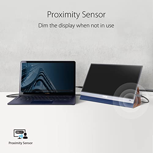 ASUS ZenScreen OLED 13.3” 1080P Portable USB Monitor (MQ13AH) - Full HD, 100% DCI-P3, 1ms, Delta E < 2, HDR-10, Eye Care, USB Type-C, Mini HDMI, Tripod Mountable, Smar Case, External Screen for Laptop
