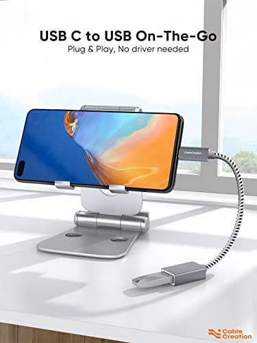 CableCreation USB to USB C Adapter(0.5FT/0.15M), USB C OTG Cable,Type C to USB A Female Connector Compatible with MacBook Pro Air,iPad Mini/Pro,XPS,Galaxy S22