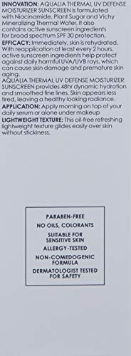 Vichy Aqualia Thermal UV Daily Moisturizer with SPF 30, Moisturizer with Sunscreen for Face with Niacinamide, Oil Free Sunscreen, Moisturizing Face Lotion with SPF, Sheer Finish Sun Protection