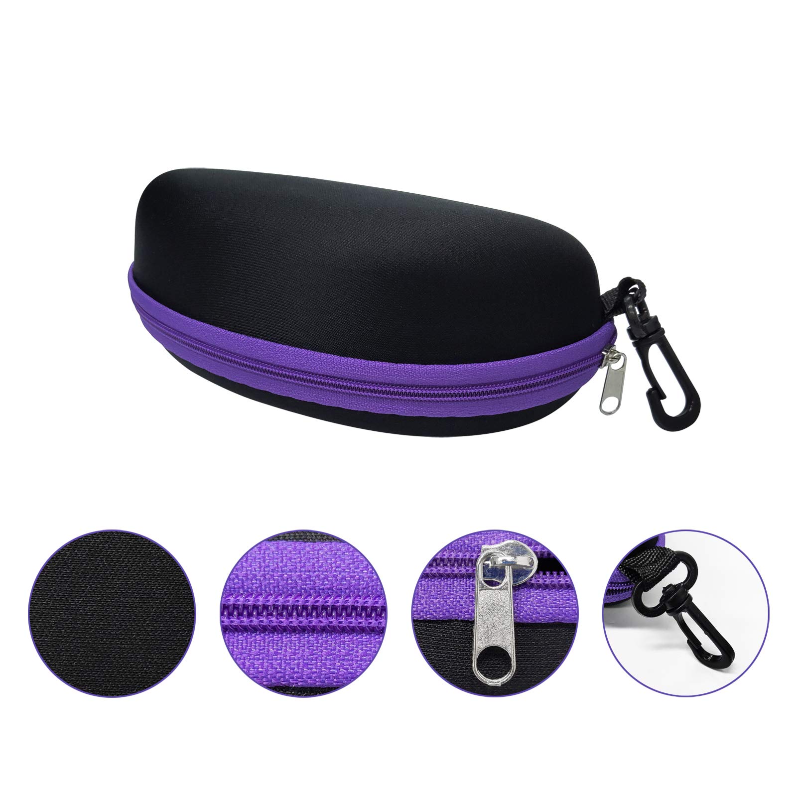 3 Pack Sunglasses Case for Women and Men, Portable Travel Large Eyeglasses Case/Safety Glasses Case/ 3D Glasses Case or Reading Glasses Case, 3 Pack