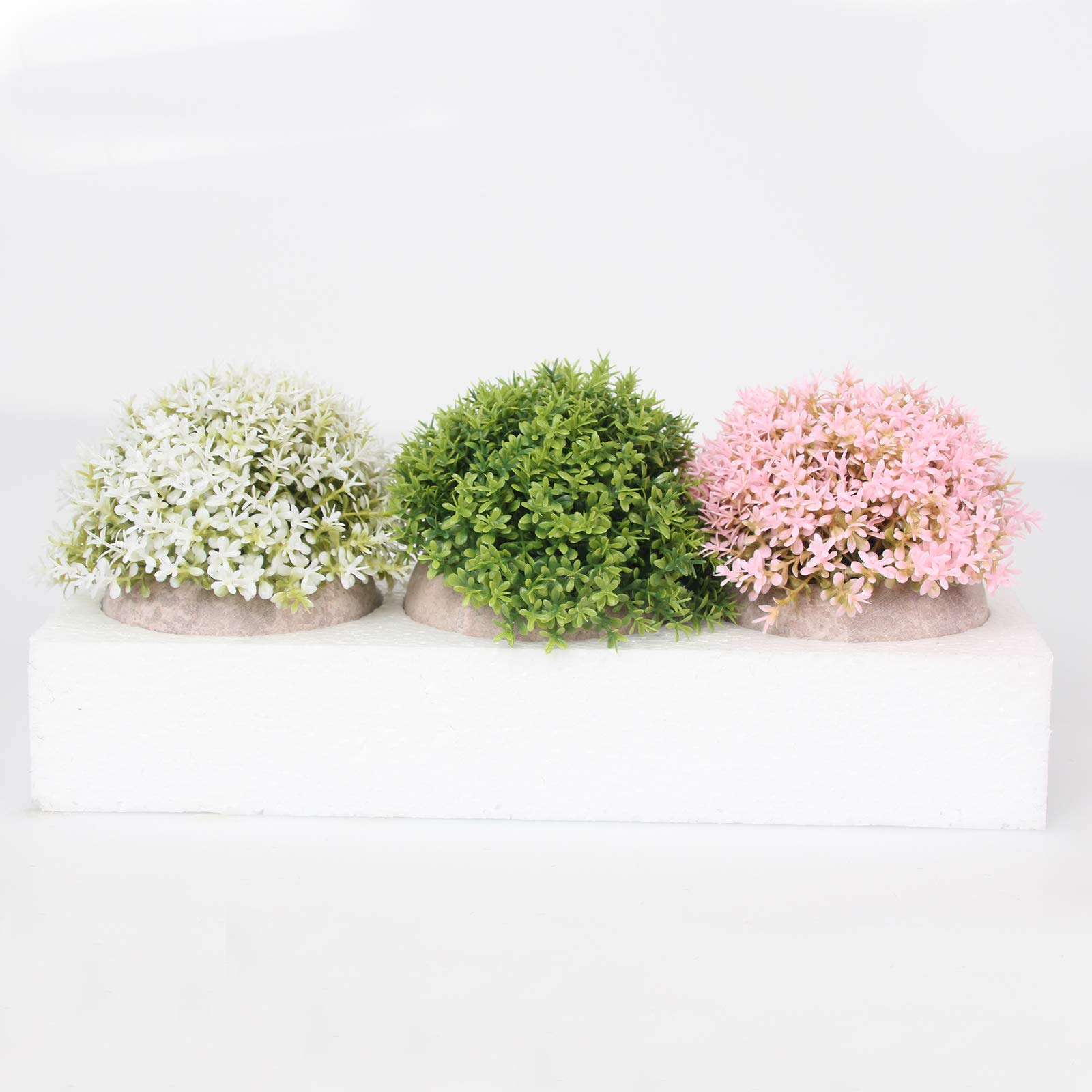 Artificial Plants,Fake Flowers Fake Plants Room Decor Artificial Green Fake Plant Artificial Plants in Pots for Home Decor Indoor ,Garden Office Wall Decoration Artificial Fake Flowers 3pcs (01)