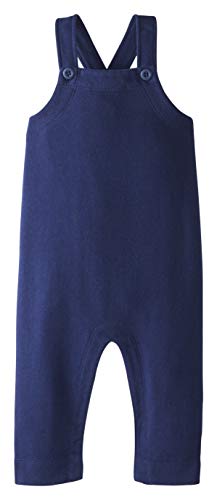 Moon and Back by Hanna Andersson Unisex Toddlers' Knit Overalls Pants, Navy, 3T