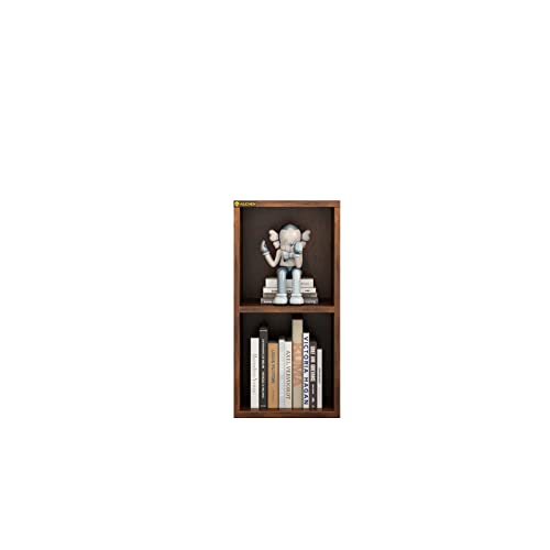 ALISENED Small Bookshelf, Wooden Stackable Cubby 2 Cube Shelf, Modern Small Spaces Storage Organizer Bookcase Display Rack for Bedroom, Library, Living Room, Home, Office Decor,Brown