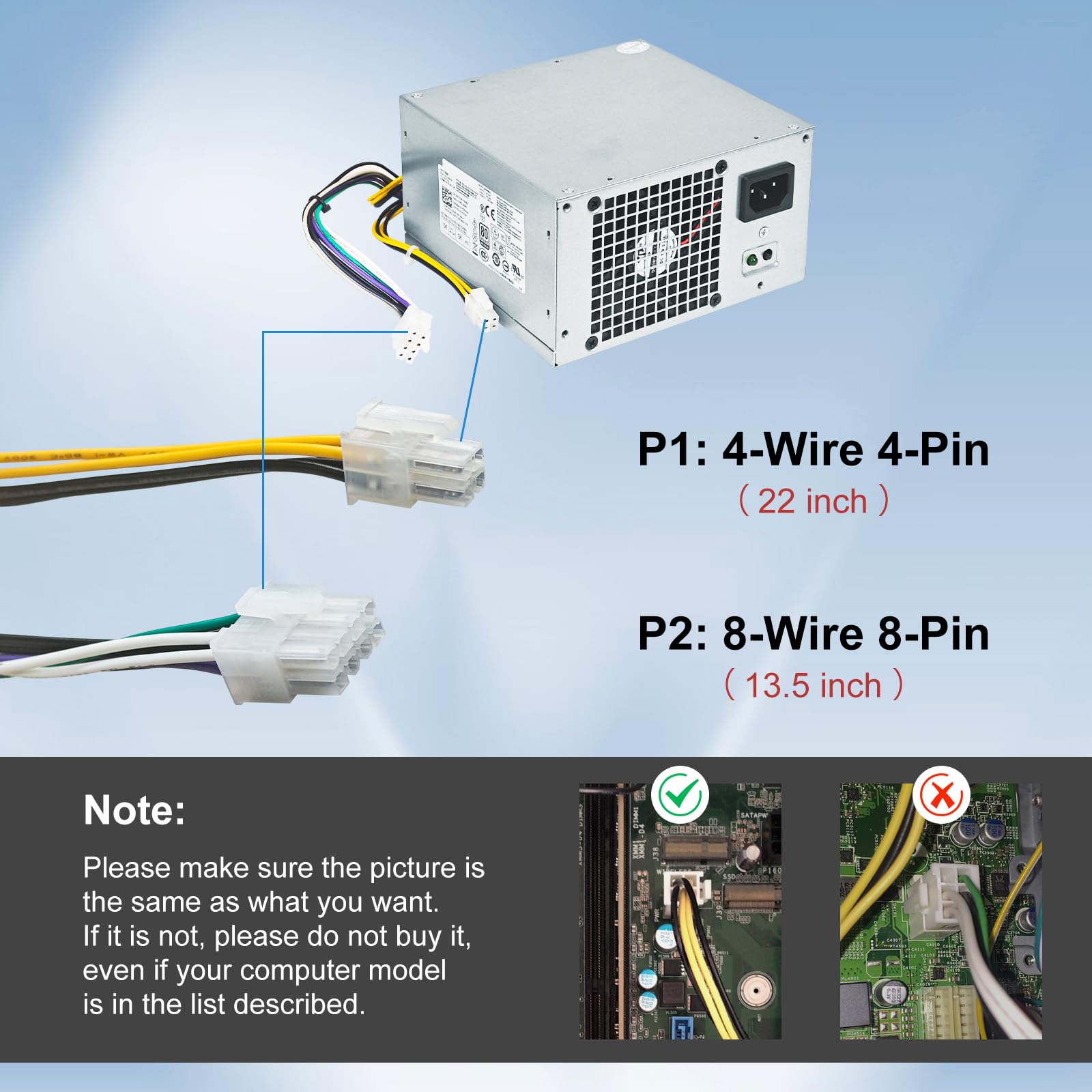 LXun 290W Power Supply Compatible with Dell Optiplex 3020 7020 9020/ Precision T1700/ PowerEdge T20 (MT Mini Tower)(P/N: RVTHD KPRG9 HYV3H H290AM-00 D290A001L L290AM-00 PS-3291-1DF H290EM-00)
