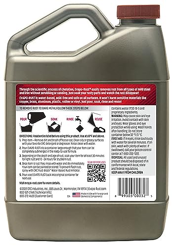 CRC Evapo-Rust, Heavy-Duty Rust Remover, Reusable, Acid-Free, Non-Corrosive, Water-based, 32 oz, Removes Rust to Bare Metal