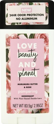 Love Beauty And Planet Deodorant, Murumuru Butter and Rose, 2.95 Oz