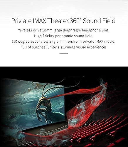 3D Virtual Reality Glasses, VR Headset for iPhone and Android Phones, Goggles with Wireless Headphones for IMAX Movies & Play Games with Remote Controller (White)