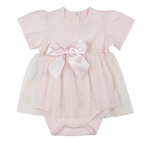 Stephan Baby Snap Dress-Style Baby Dress, Tulle-Skirted, Blush Pink, Fits 6-12 Months