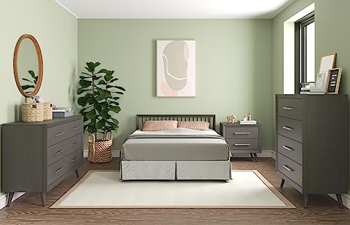 Child Craft Cranbrook 4 in 1 Convertible Crib, Mid Century Modern Baby Crib Converts to Day Bed, Toddler Bed and Full Size Bed, 3 Adjustable Mattress Positions