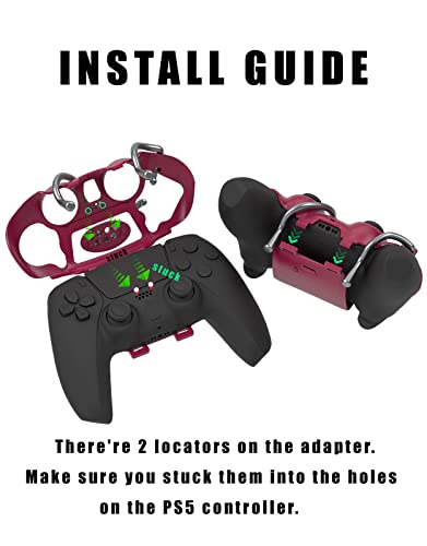 EXknight Leverback FPS Mechanical Paddles Attachment, Back Buttons Gaming Paddles for PS5 Controller (Red)