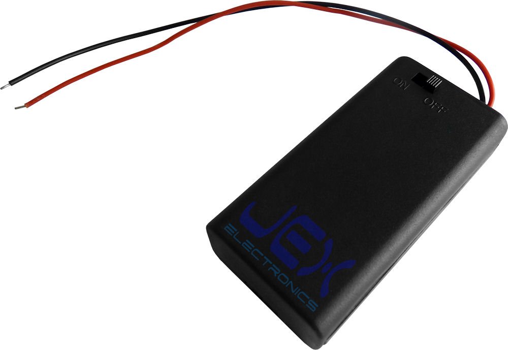 Jex Electronics Two/Twin/2X AA DIY Battery Holder Case Box 3V with Power Switch & Bare Wire Ends