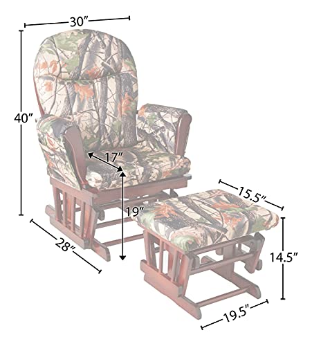 Artiva USA Wood Glider Chair and Ottoman Mircofiber Cushion Set