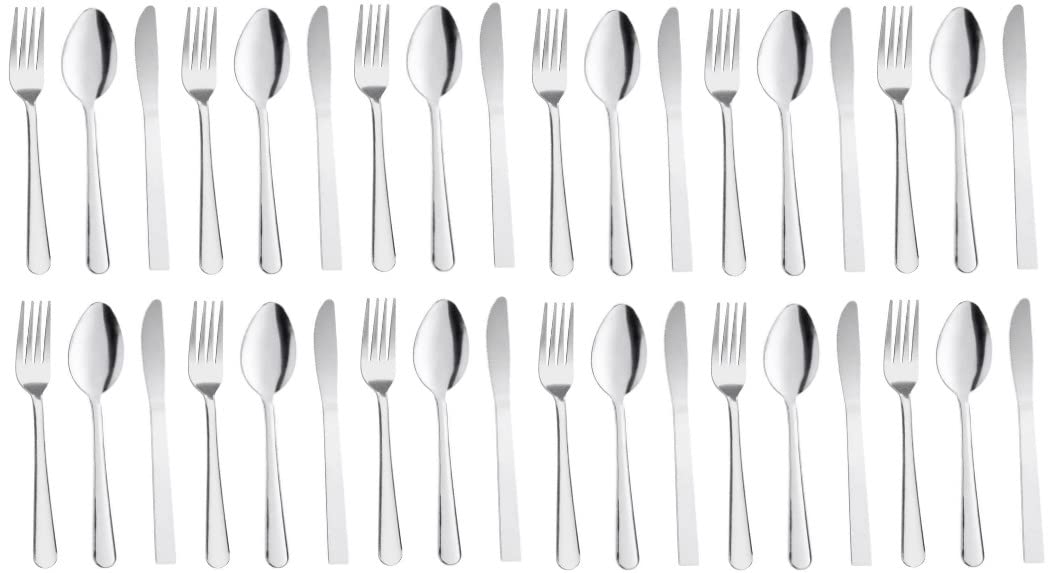 36-Piece Stainless Steel Silverware Set, Dishwasher Safe, Food Grade Flatware Cutlery Set for Home, Kitchen and Restaurant
