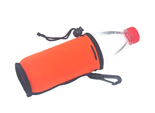 E - Living 500ML (16.9 OZ) Neoprene Water Bottle Drawstring Cooler/Coolie / Cover/Insulator / Holder/Huggie / Sleeve - 3Pack (13 Colors) (red+black+orangee)