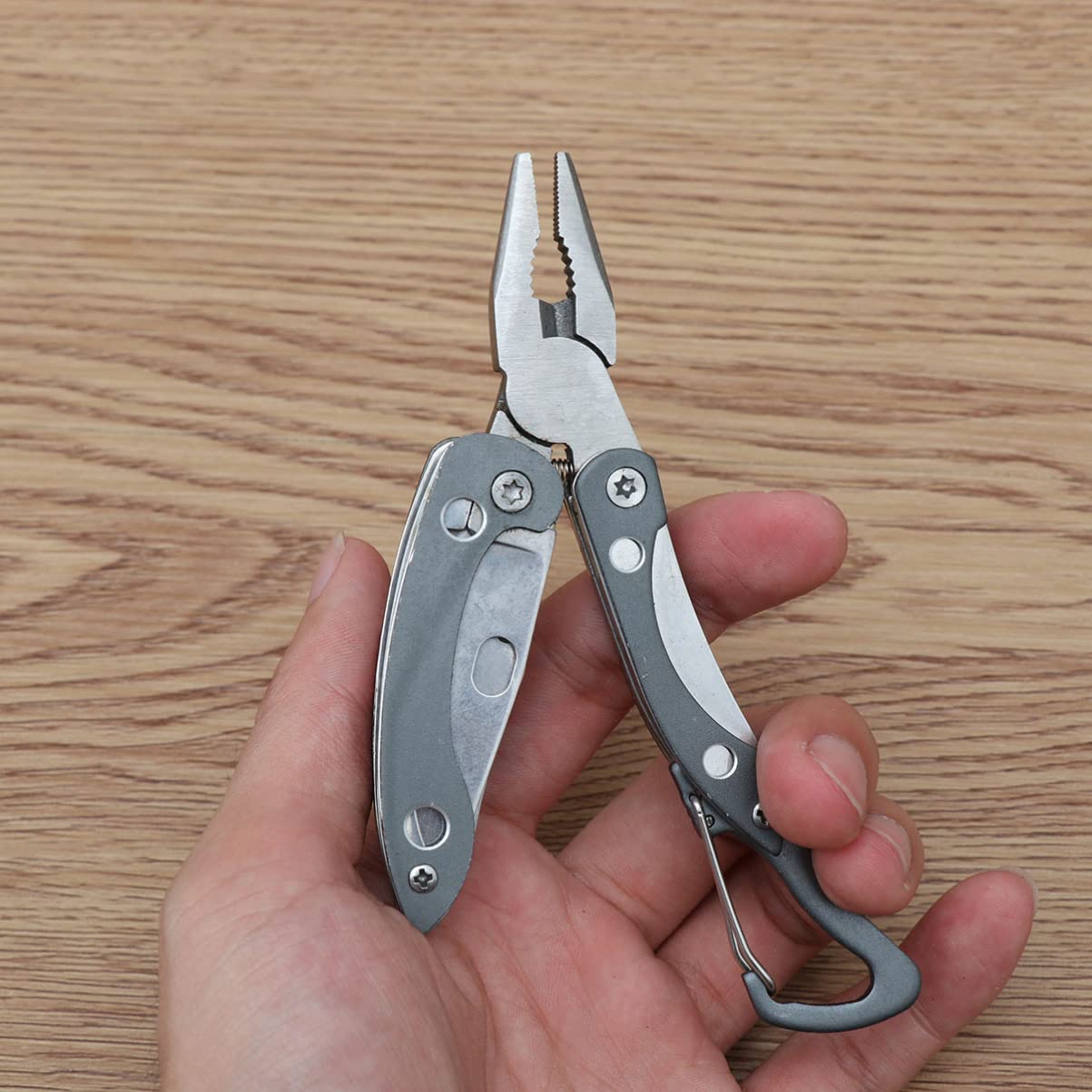 3pcs Foldable Portable Hand Fishing Pocket Outdoor Grey+ silver Multitool Screwdriver Dark Pliers