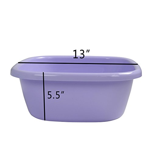 Doryh 12 Quart Plastic Square Washbasin, Set of 3
