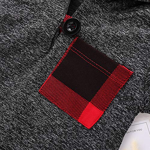 Ritatte Toddler Infant Baby Boys Clothes Plaid Long Sleeve Hoodie Sweatshirt Pants Fall Winter 5Pcs Outfits Set(Gray, 18-24 Months)