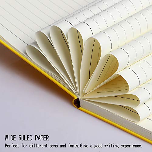 EMITEC Leather Composition Journal Notebook - Classic A5 Wide Ruled Writing Subject Notepad Colorful Hardcover Travel Diary Journals Notebook for Students 100 Sheets/Random Color Set of 3