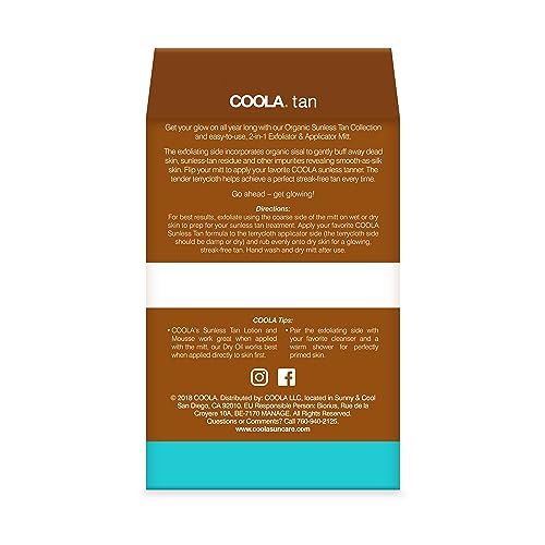 COOLA Sunless Self Tanner Mitt, Supports Sunless Tanning Lotion Application, 2-in-1 Applicator & Exfoliator for Face & Body