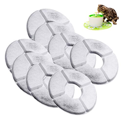 isYoung 8 Pack Replacement Round Filter - Compatible with isYoung Cat Fountain 1.6 L and Others (8 PACK)