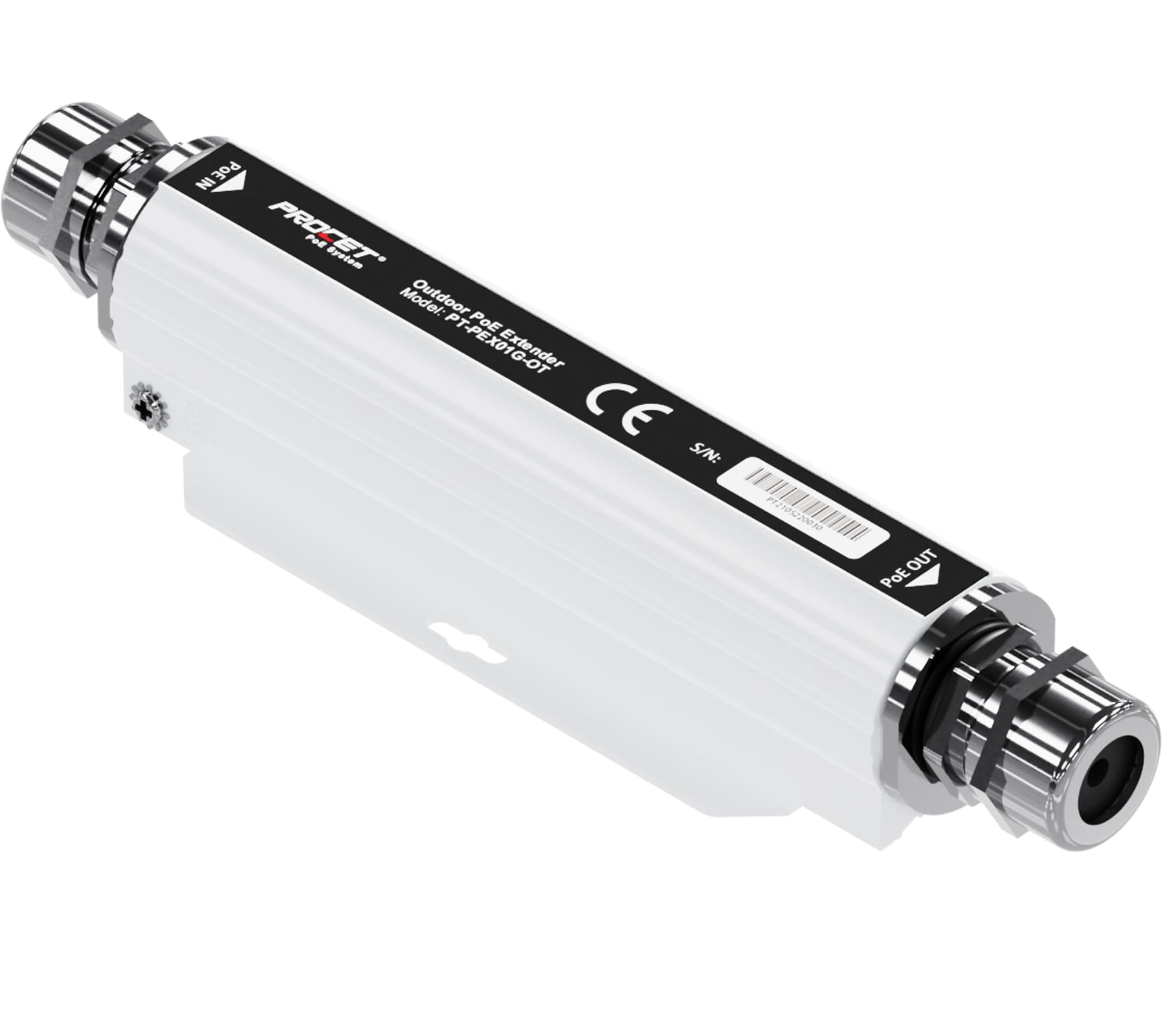 PROCET Gigabit PoE Extender Outdoor, Aluminum Alloy IP67 PoE Repeater, Output 802.3af/at, 6KV Surge Protection, Expand 328FT, Wide Working Temp -40℉ to 149℉, PT-PEX01G-OT