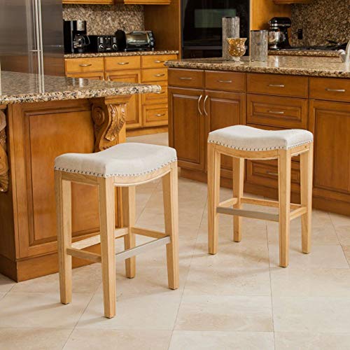 Christopher Knight Home Avondale Backless Counter Stools, 2-Pcs Set, Beige
