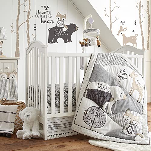 Levtex Baby - Bailey Nursery Hamper - Appliqued and Embroidered Fox - White Canvas with RIC Rac and Arrow Trim - Nursery Accessories - Size: 20x20x18in.