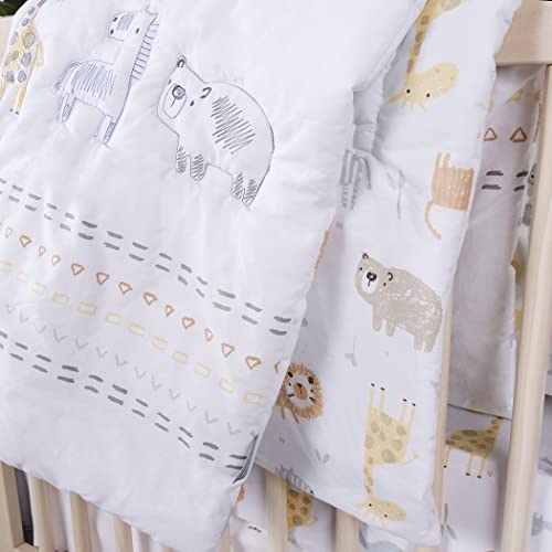 Trend Lab Crayon Jungle 3 Piece Crib Bedding Set, Can Be Used As A Blanket Or A Playmat for Tummy Time, Includes Quilt, Fitted Crib Sheet and Skirt