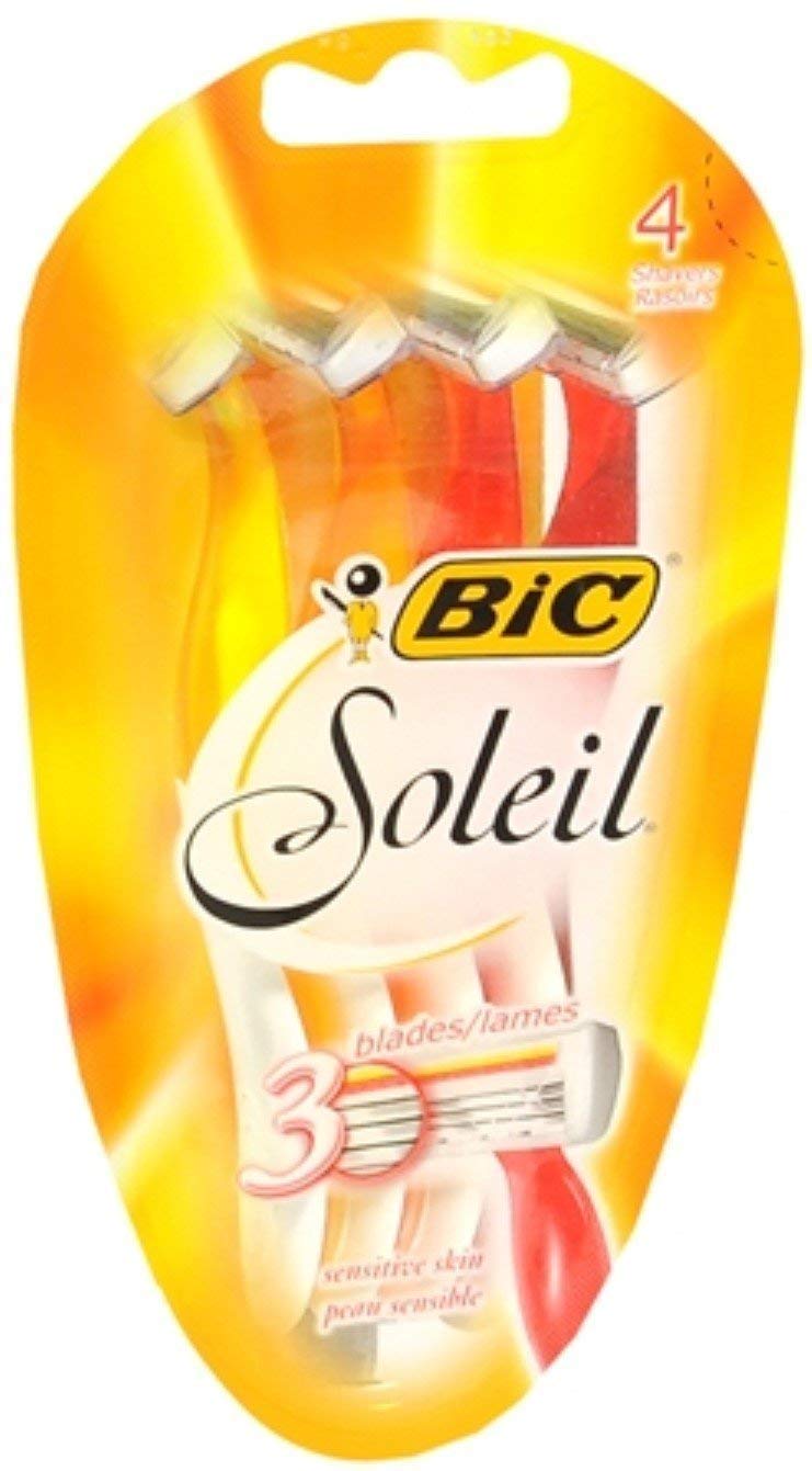 Bic Soleil Triple Blade Shavers For Women Sensitive Skin 4 Each (Pack of 2)