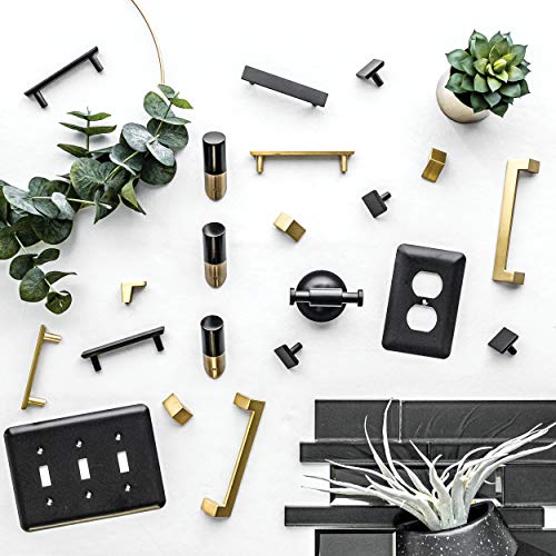 Franklin Brass B41615-BCZ-B 2-1/4" Modern Slant Hook in Black and Champagne Bronze (5 Pack)