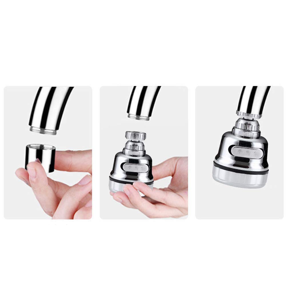 360 Degree Swivel Faucet Aerator 2PCS Deluxe Water Saving Faucet Sprayer Water Saving Bubbler Pressurized Faucet Filter Kitchen Accessories(6.9in)