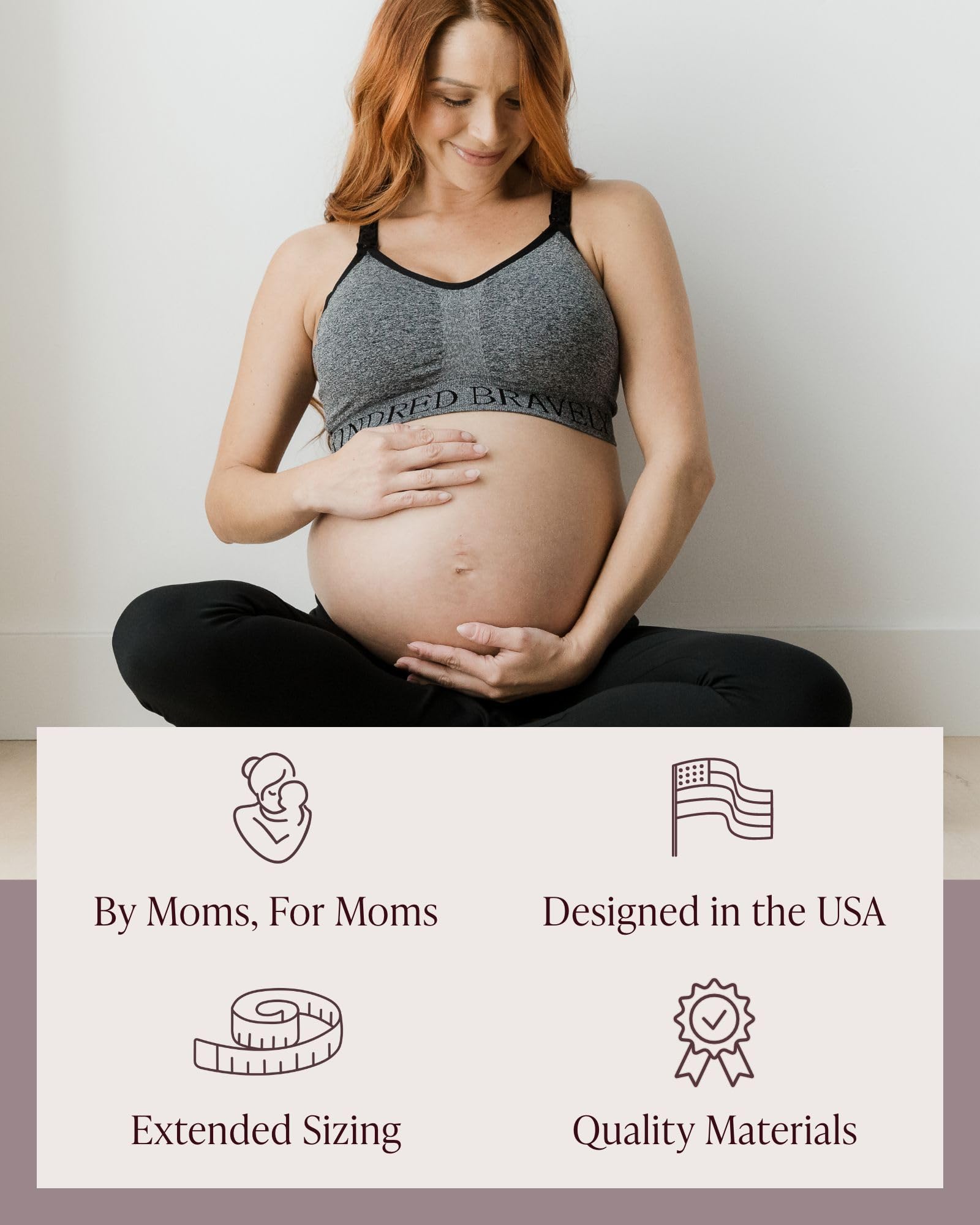 Kindred Bravely Sublime Nursing Sports Bra for Breastfeeding | Maternity Bras for Pregnancy, Nursing Bras for Breastfeeding (Grey Heather, Large)