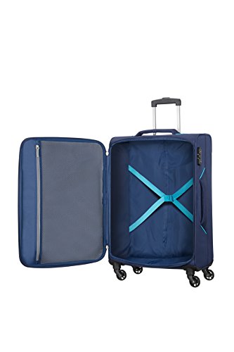 American Tourister Hand Luggage, Blue (Navy), Spinner M (67 cm-66 L)