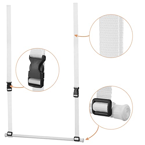 Amyhill 2 Pack Double Hanging Closet Rod Extender Width and Height Adjustable Closet Hanging Rod Extension Organizer Space Saving Clothes Hanging Bar with 4 Pcs Nylon Bands for Closet Clothes Storage