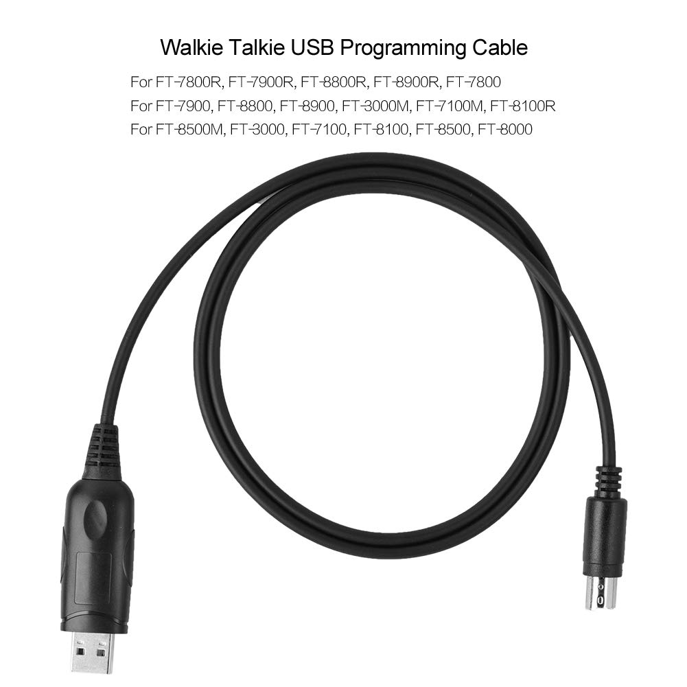 USB Programming Cable, Walkie Talkie Programming Cable for Yaesu Radio FT-7800R / FT-7900R / FT-8800R / FT-8900R / FT-7800 / FT-7900 / FT-8800 / FT-8900 / FT-3000M / FT-7100M / FT-8100R
